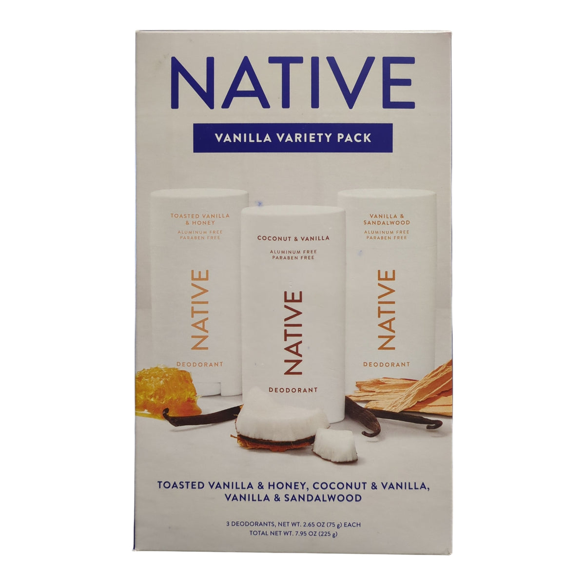 Native Whole Body Aluminum-Free Deodorant, Vanilla Variety Pack, 2.65o ...
