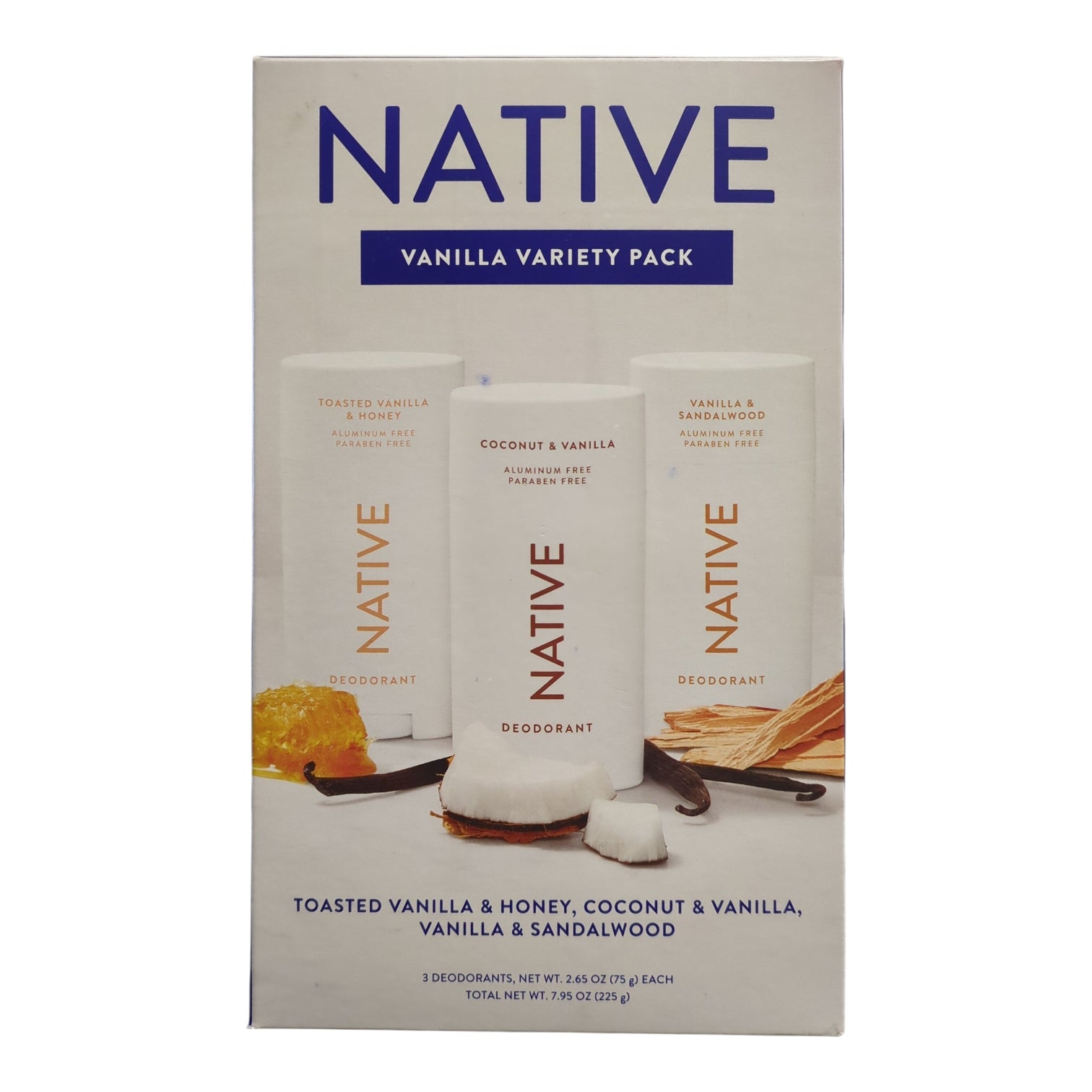 Native Whole Body Aluminum-Free Deodorant, Vanilla Variety Pack, 2.65o ...