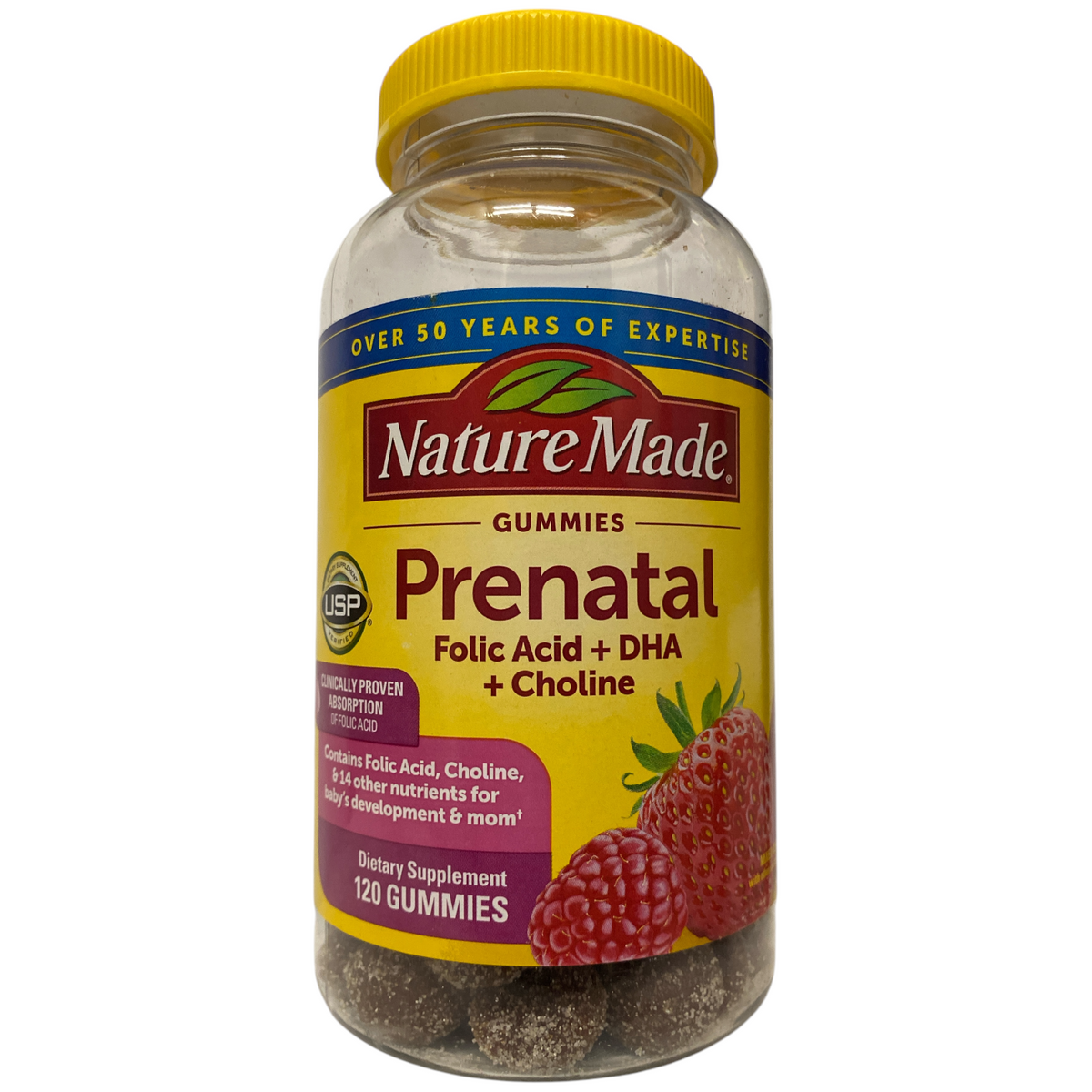 Nature Made Prenatal Folic Acid + DHA + Choline Gummies, 120 ct ...