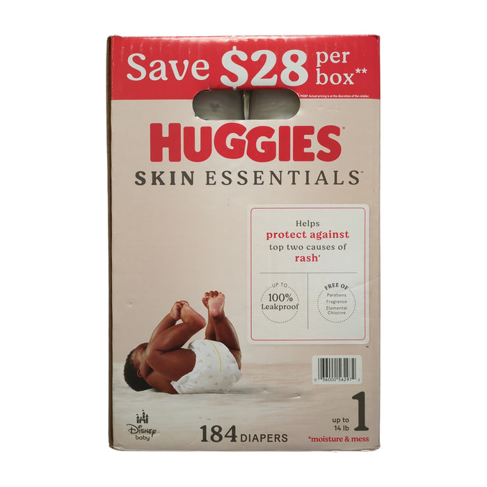 Huggies Skin Essentials Baby Diapers, Size 1 (Up to 14lbs), 184ct ...