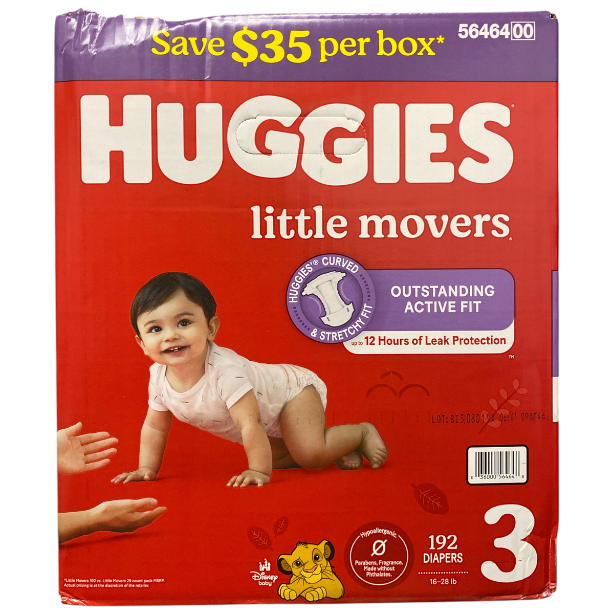 Huggies Little Movers Outstanding Active Fit Diapers, Size 3 (16-28lbs ...