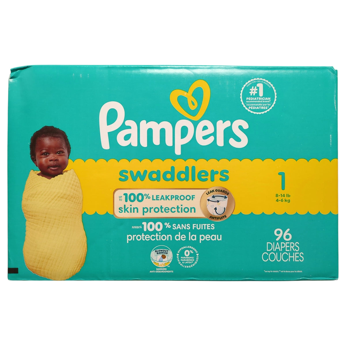 Pampers Swaddlers Disposable Diapers Size 1 (8-14lbs), 96 Count ...