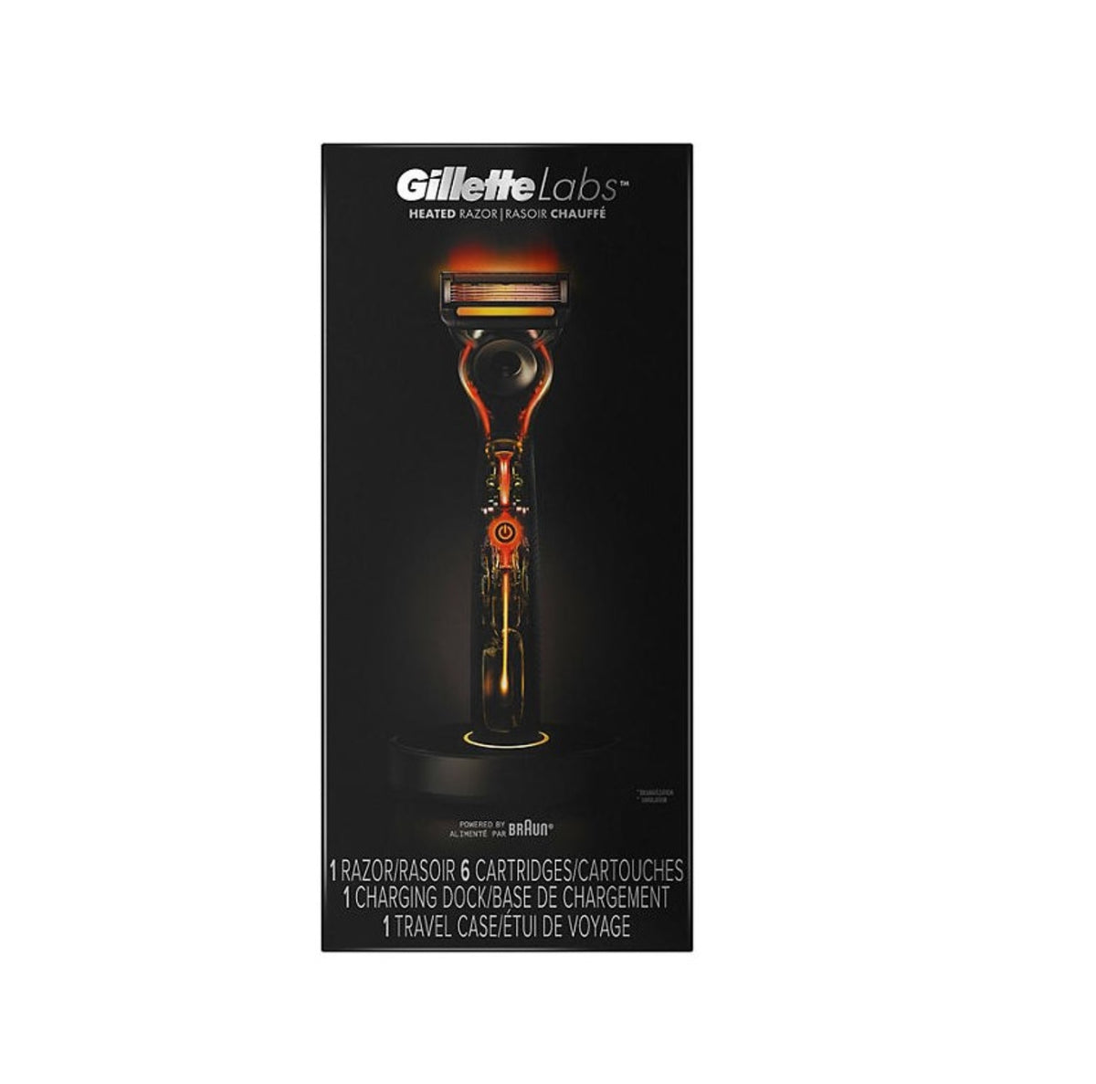 Gillette Labs Heated Razor Travel Kit, 1 Handle, 6 Blade Refills, Char ...