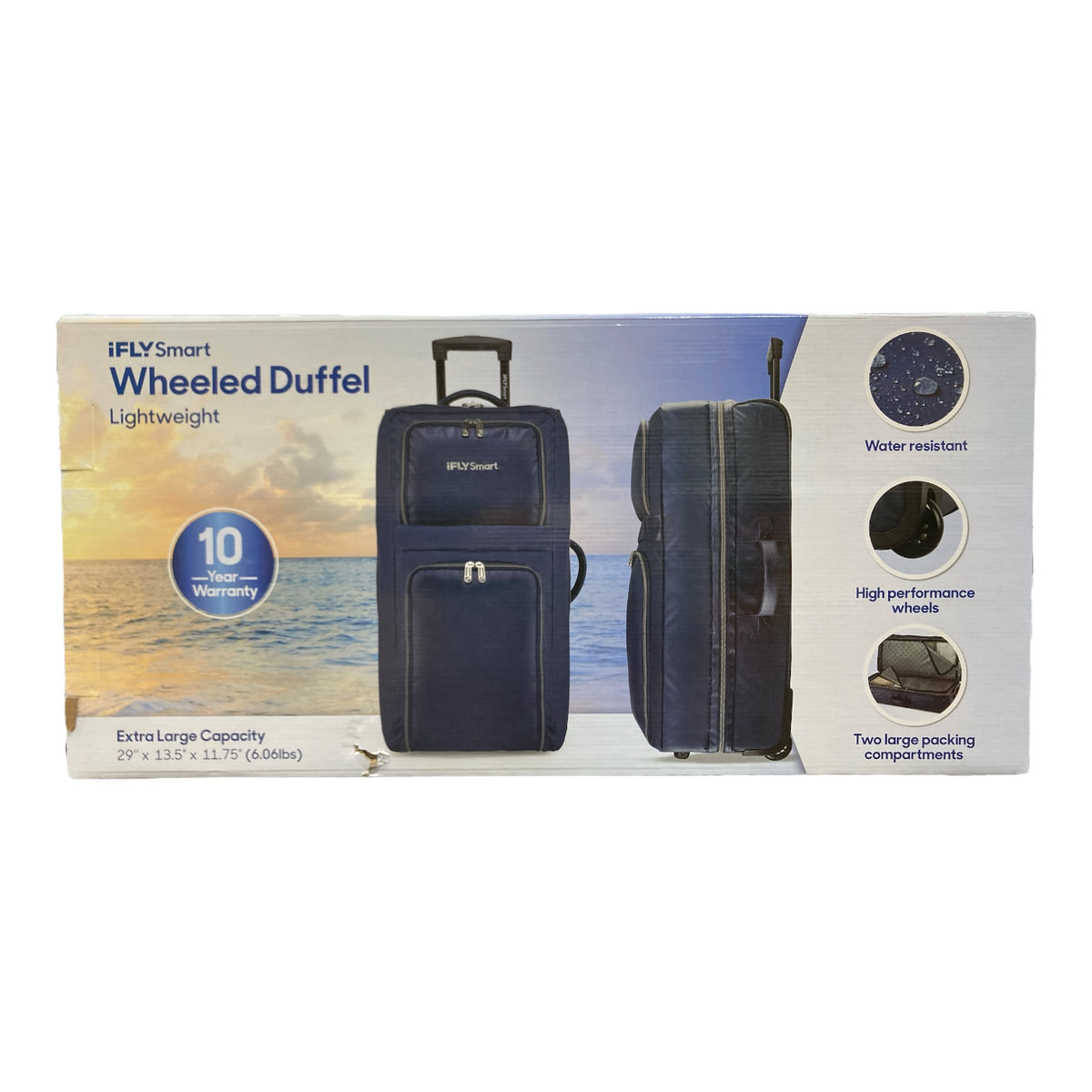 iFLY Smart 29" Extra Large Capacity Lightweight Wheeled Duffel (Blue ...