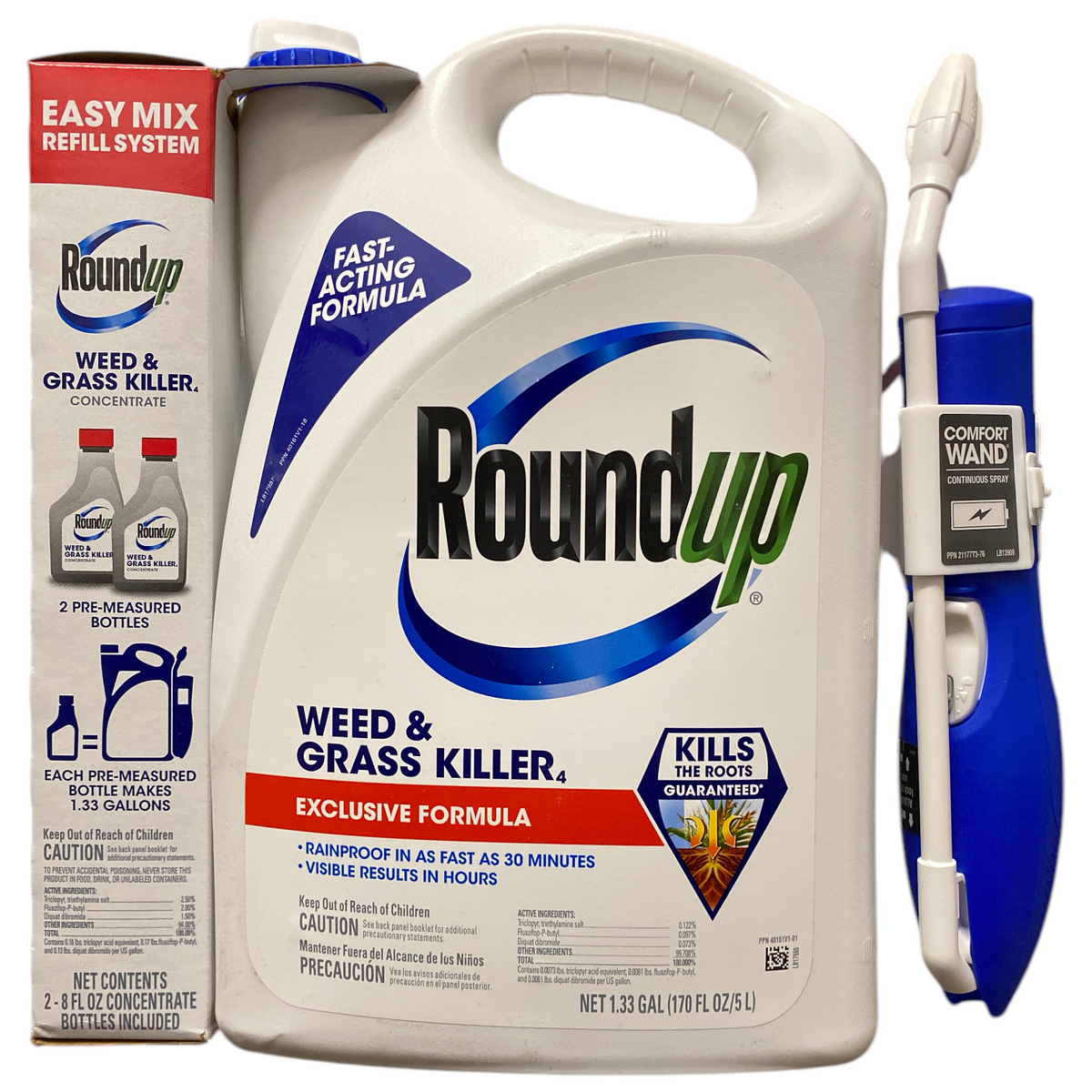 Roundup Ready-To-Use Weed & Grass Killer Plus with Wand & Concentrate ...