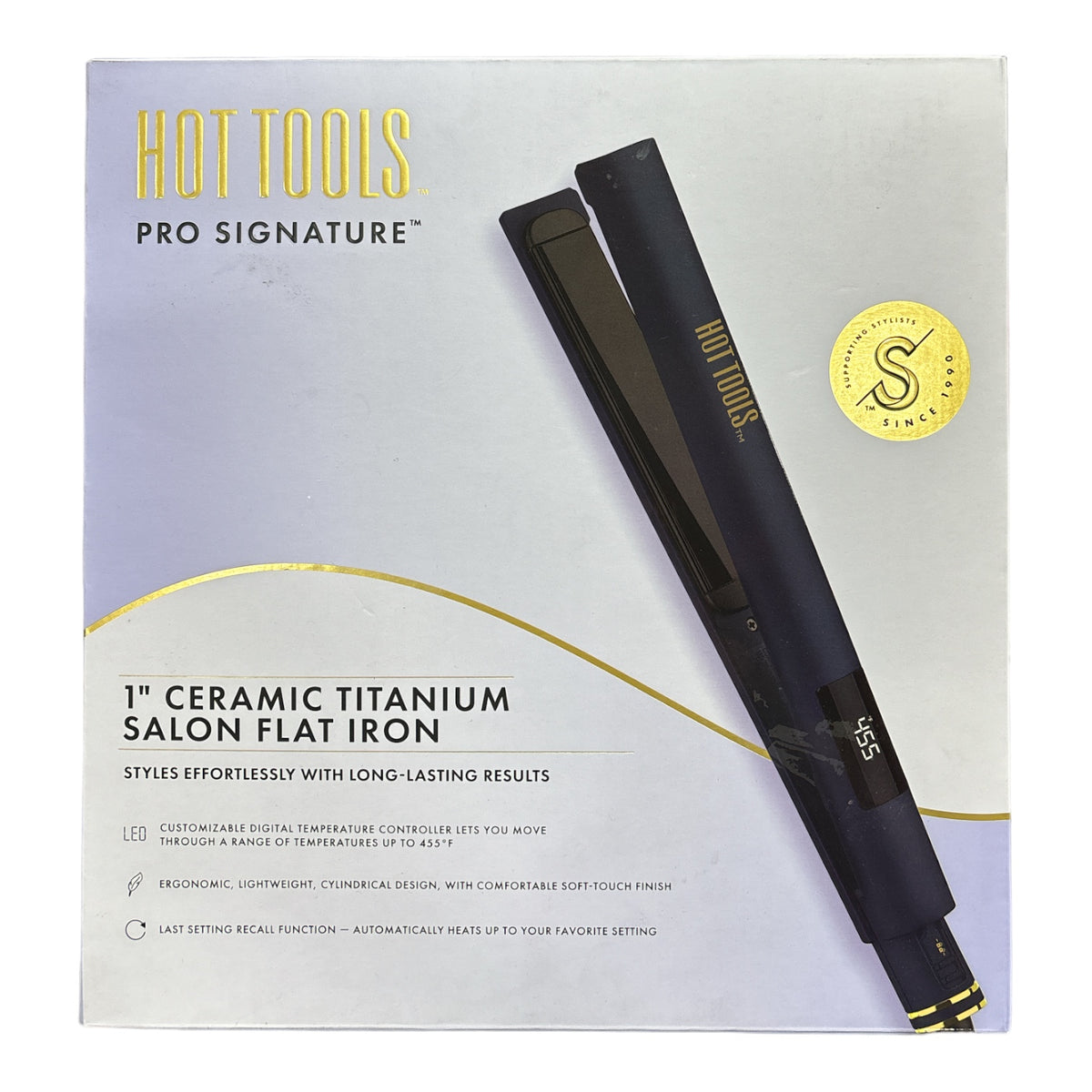 Hot Tools Pro Signature 1" Ceramic Titanium Salon Flat Iron, up to 455 ...