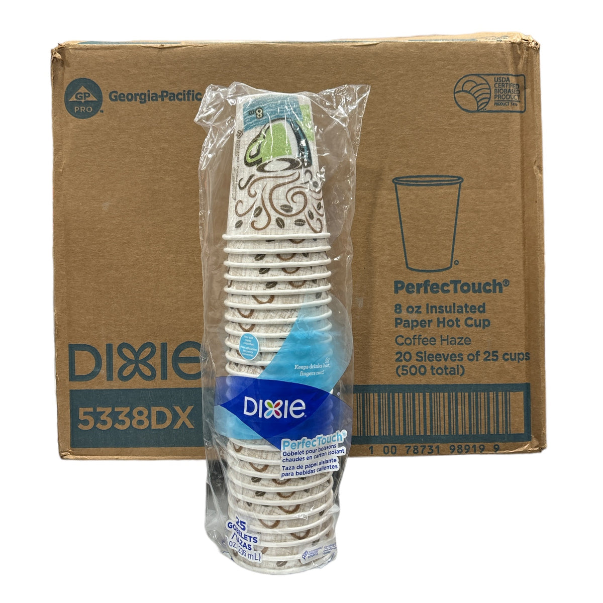 Dixie PerfecTouch 8 oz. Insulated Paper Hot Coffee Cup, 500 Count- 533 ...