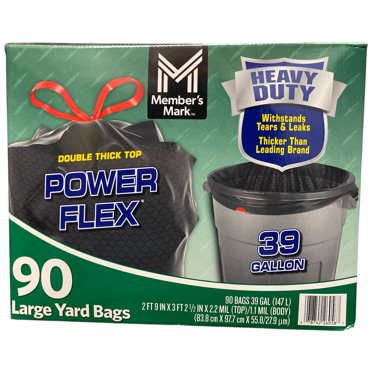 Member's Mark Heavy Duty 39-Gallon Yard Trash Bags, Unscented, 90 ct ...