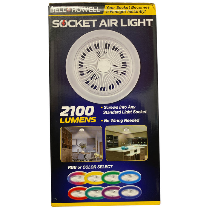 Bell + Howell Socket Air Fan LED Color Changing Ceiling Fan Light ...
