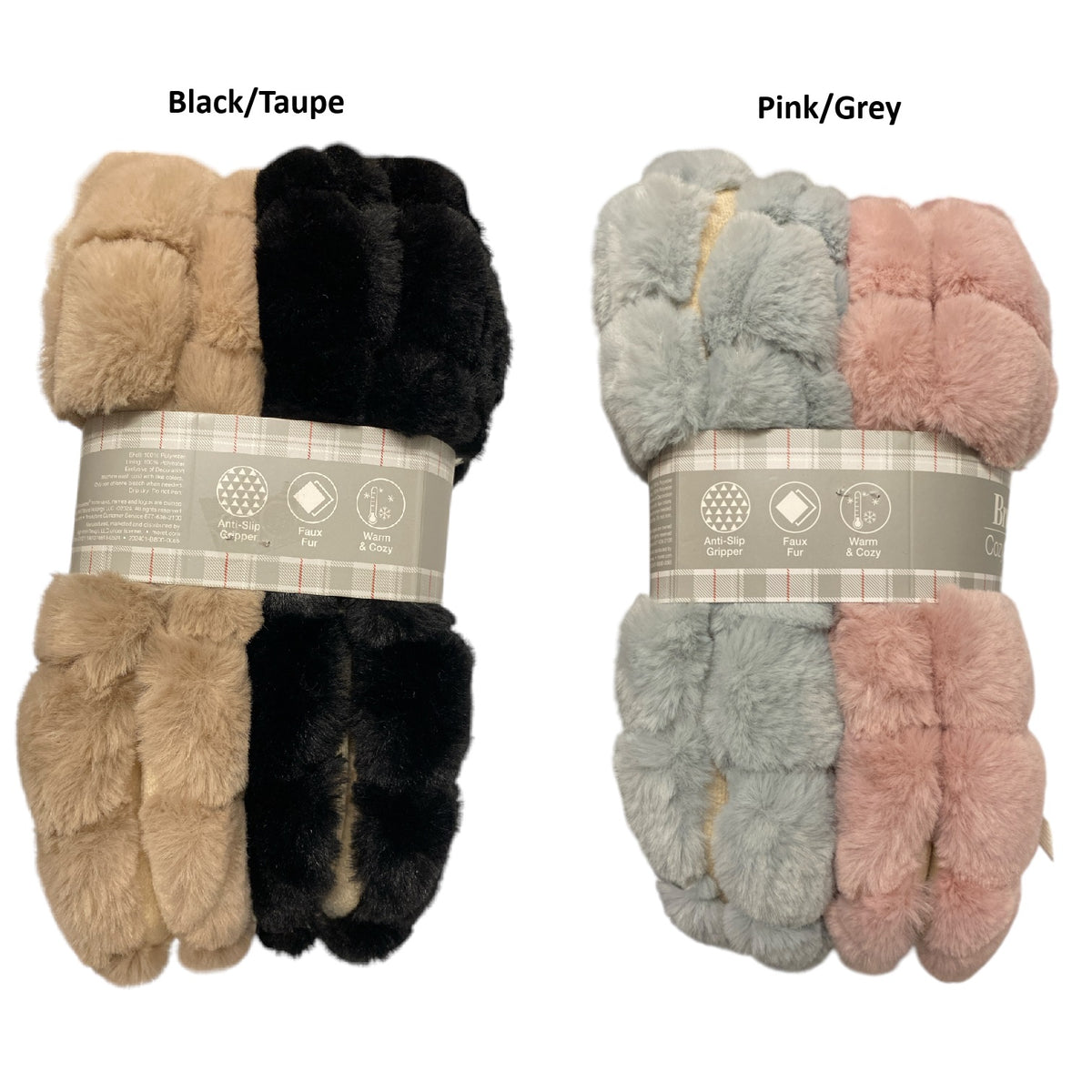 Brookstone Women's Soft and Cozy Slipper Socks with Anti-Slip Grippers ...