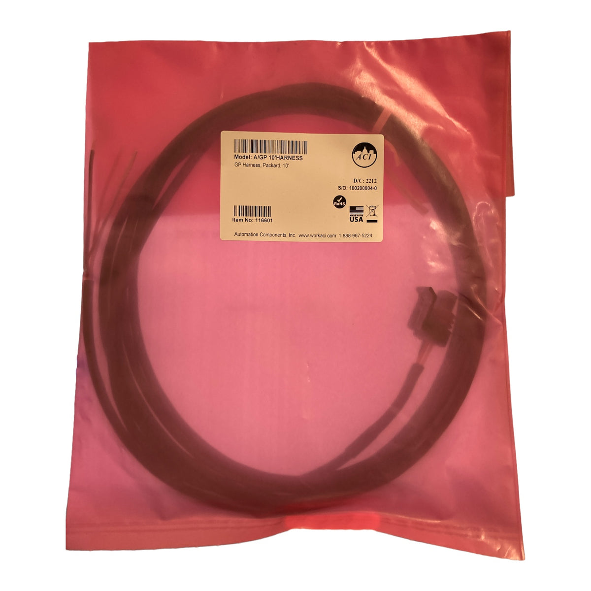 ACI Gage Pressure Transducer A/GP 10ft Packard Wire Harness, Plenum Ra ...