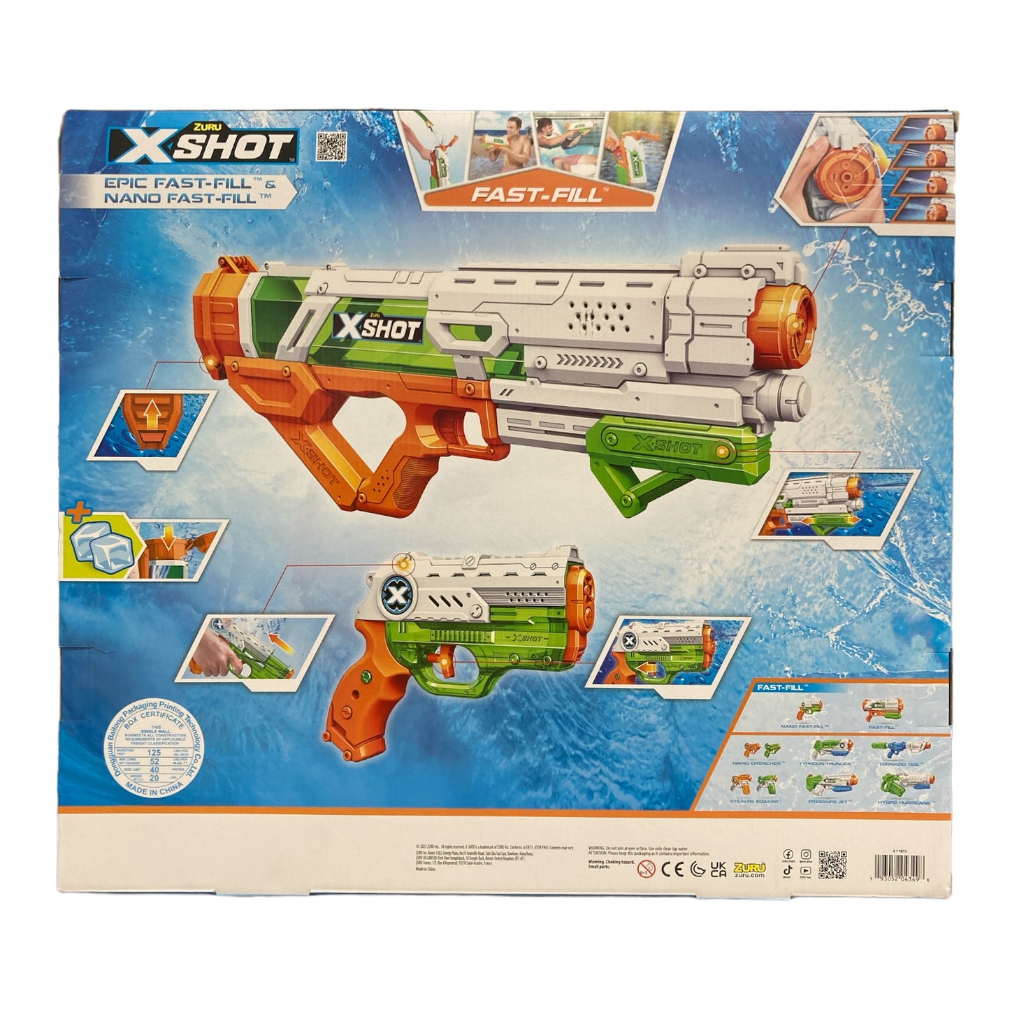 Zuru X Shot Fast Fill Water Blasters, 2 Epic and 1 Nano, 3 Pack ...