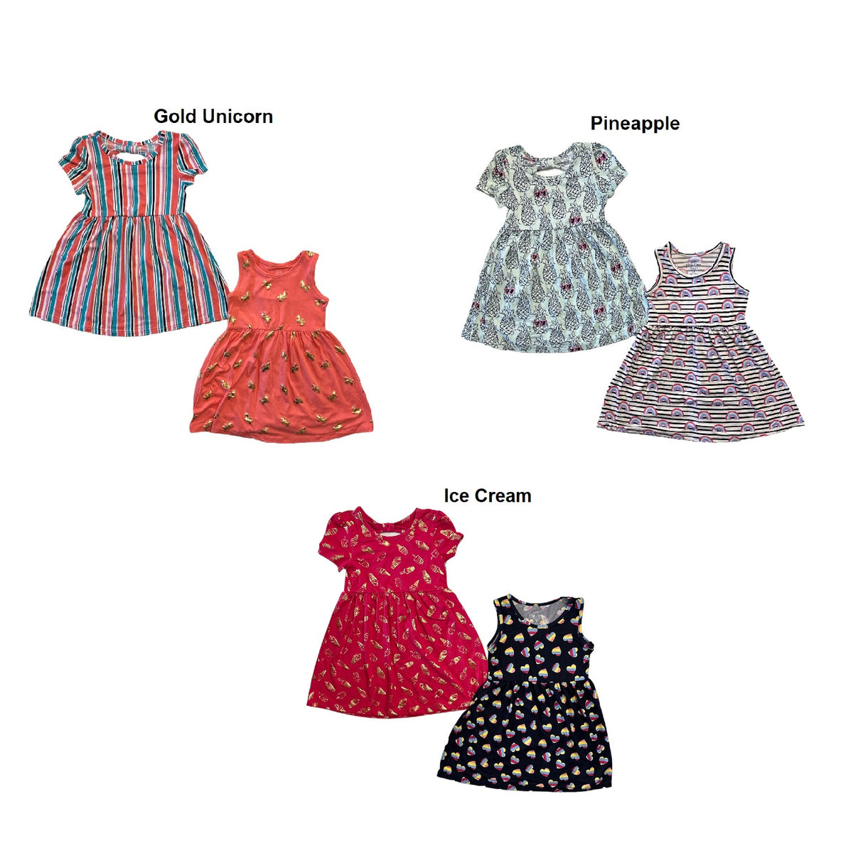 Member's Mark Girl's Super Soft & Twirly 2-Pack Flip Flop Dresses ...
