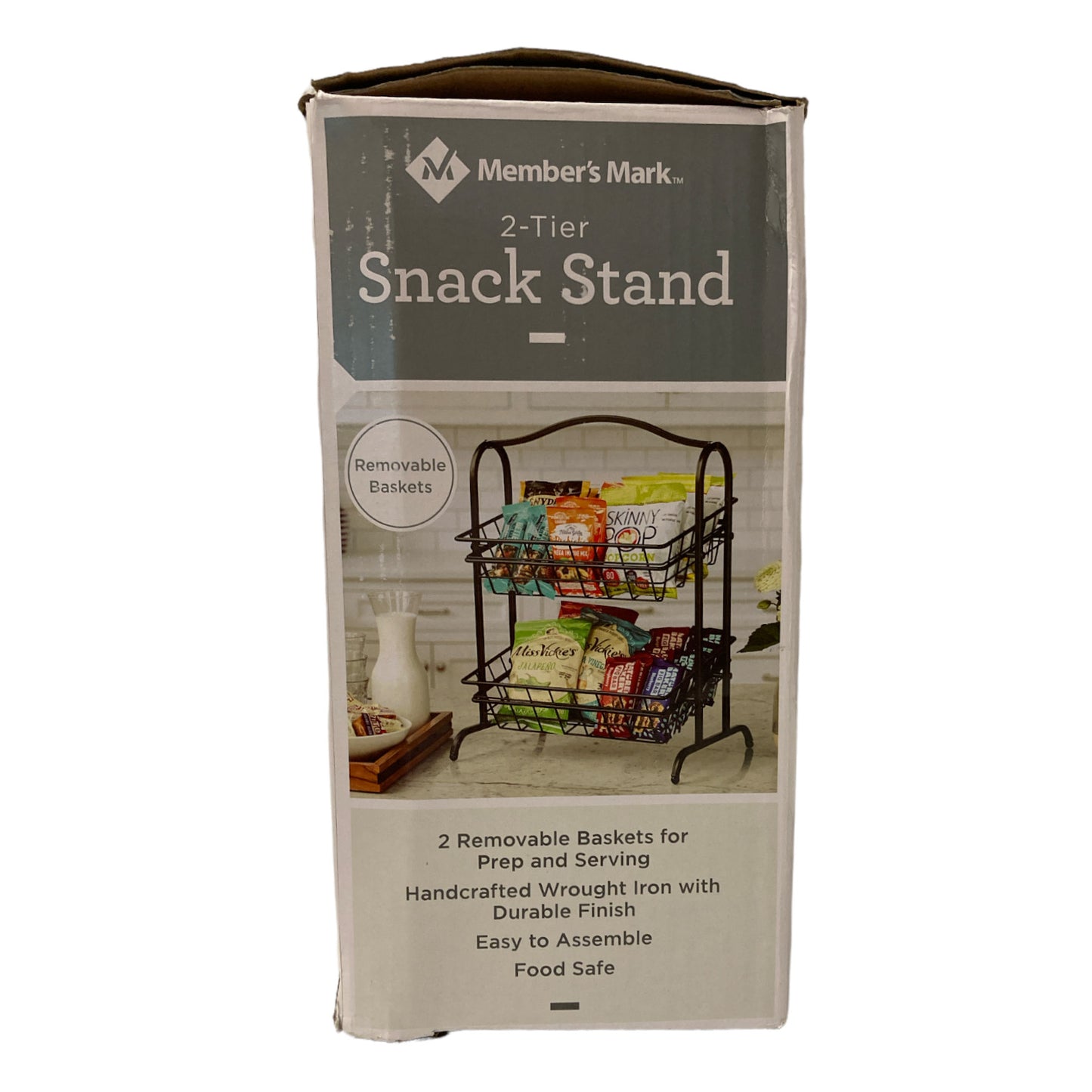 Member's Mark 2-Tier Wrought Iron Snack Stand With Removable Angled Ba ...