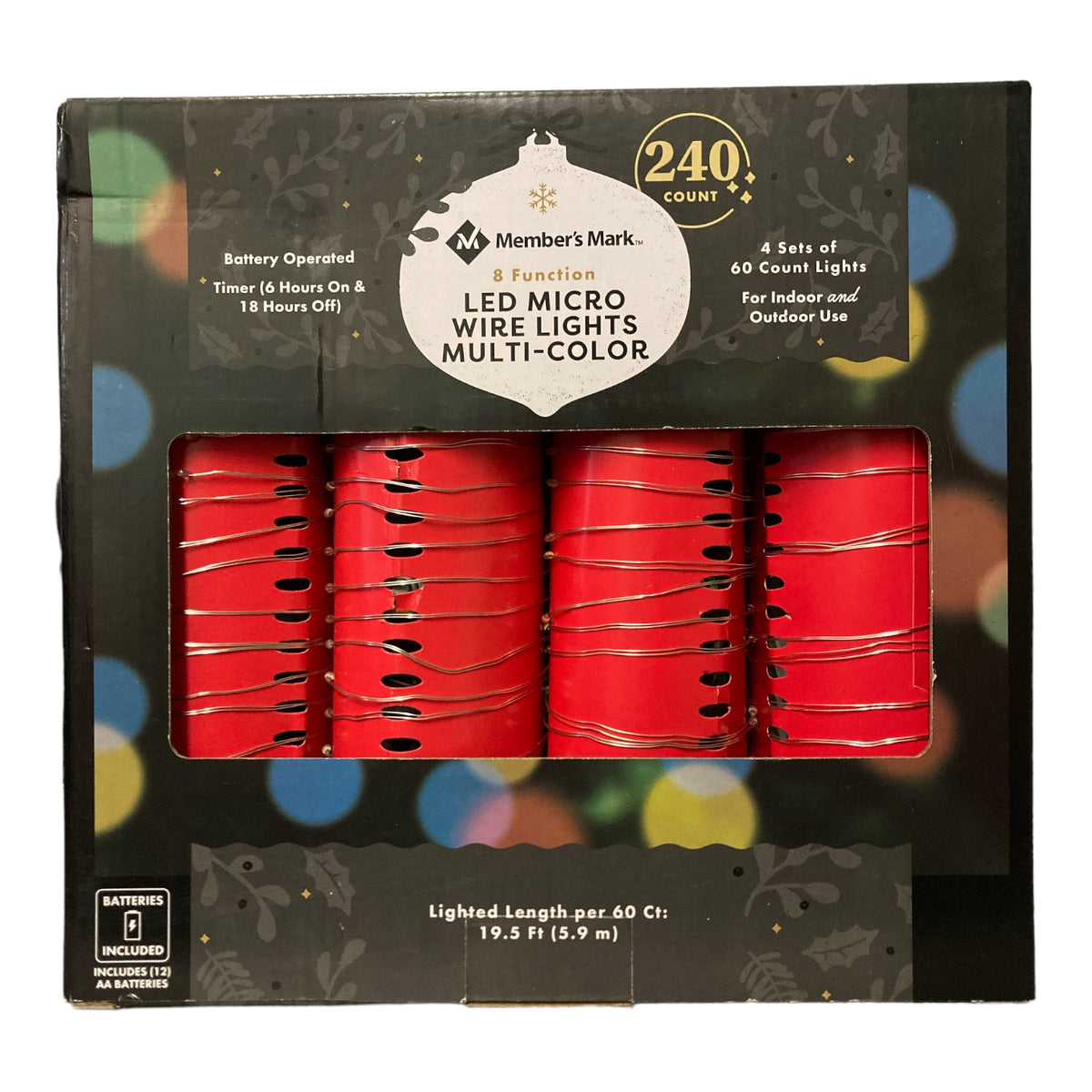 Member's Mark 8 Function LED Micro Wire Lights, Multi-Color 240 Count ...