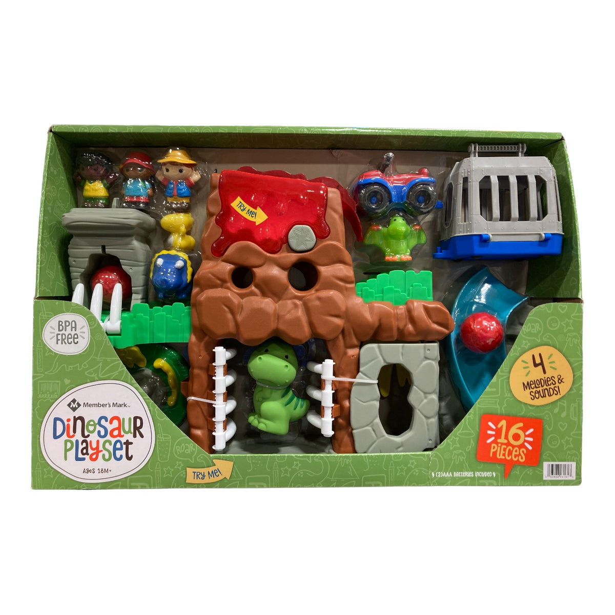 Member's Mark Preschoolers 16 Piece Dinosaur Playset with Lights and S ...