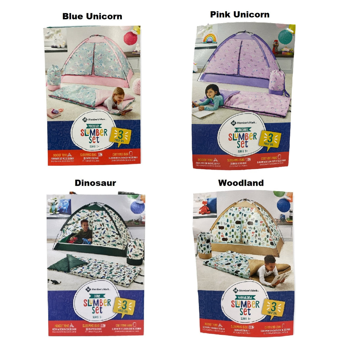 Member's Mark Kids' 3-Piece Slumber Set - Indoor Tent, Sleeping Bag ...