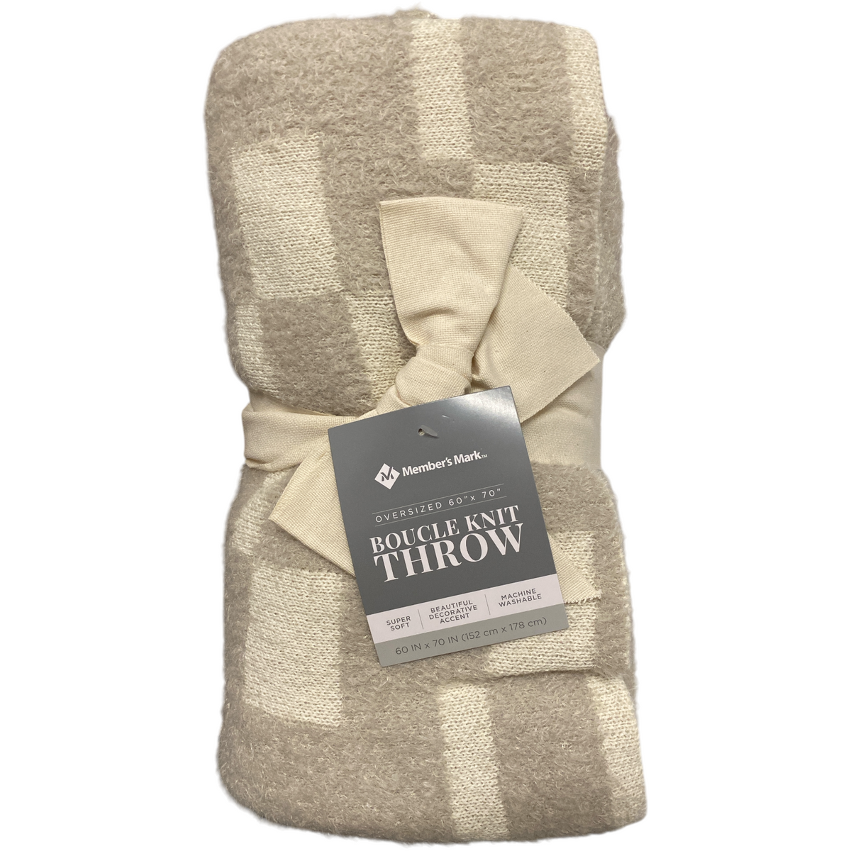 Member's Mark Oversized Super Soft Boucle Knit Throw, 60"x70 ...