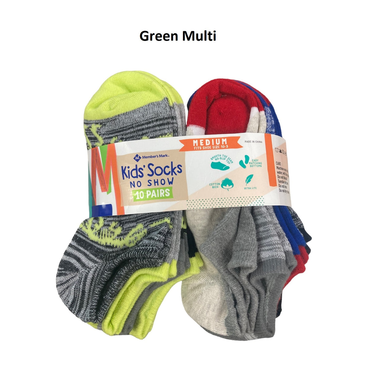 Member's Mark Boy's 10-Pack No Show Cushioned Footbed Socks — Ewirelessgear