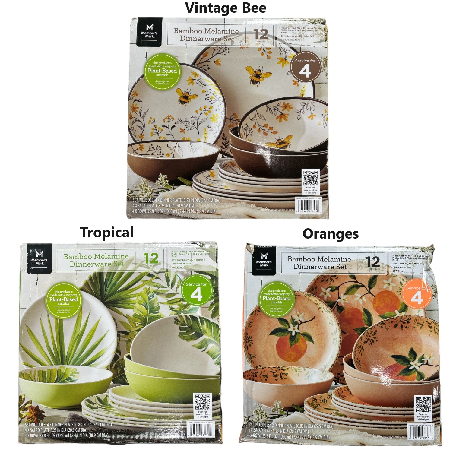 Member's Mark 12 Piece BPA Free Melamine Dinnerware Set – Ewirelessgear