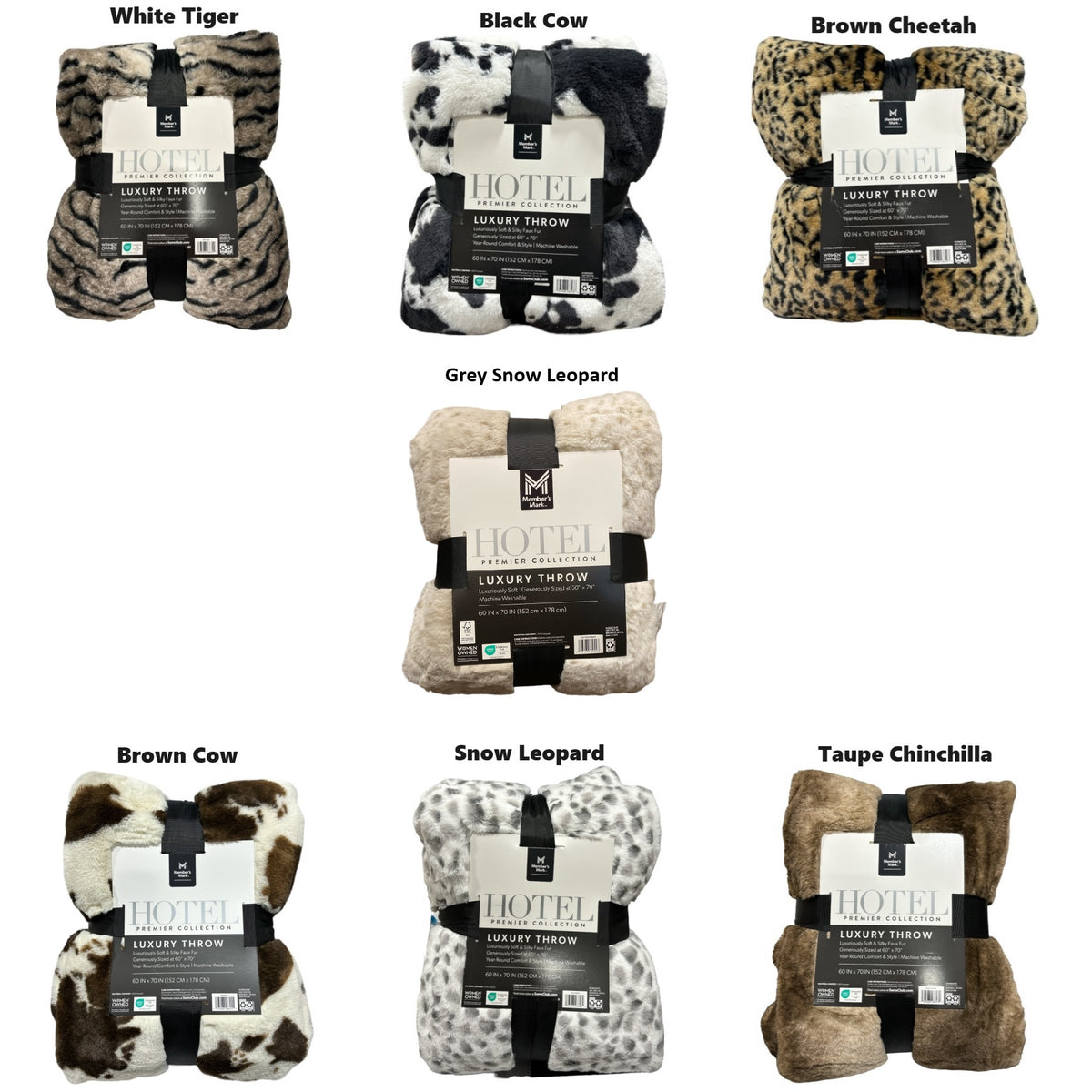 Member's Mark Hotel Collection Luxury Silky Faux Fur Throw Blanket, 60 ...