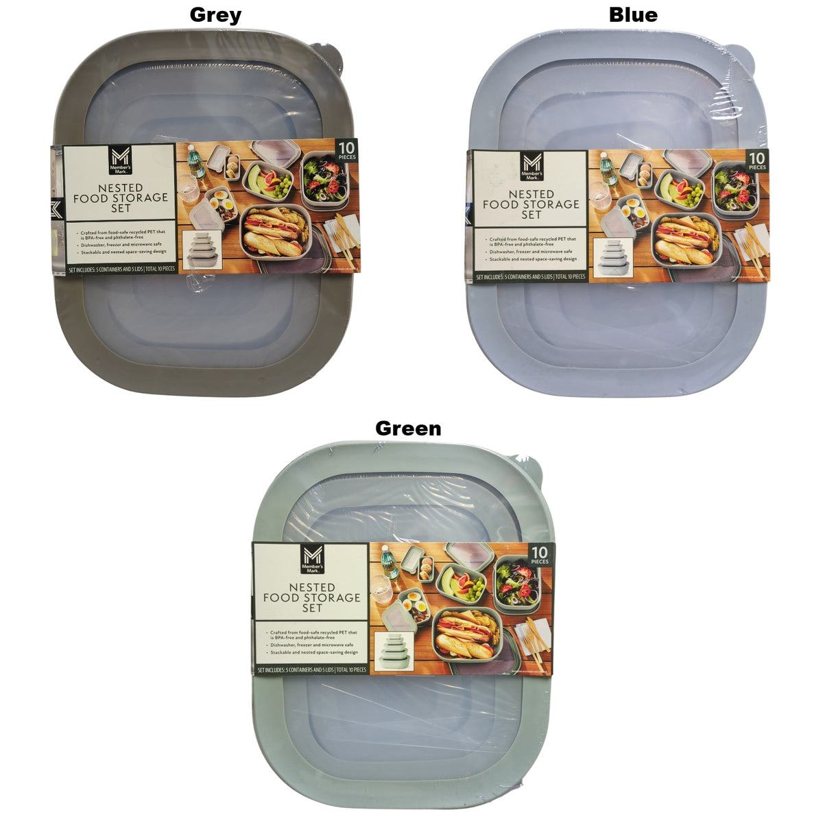 Member's Mark Ecoluxe Rectangular Food Storage Set, 10 Piece ...