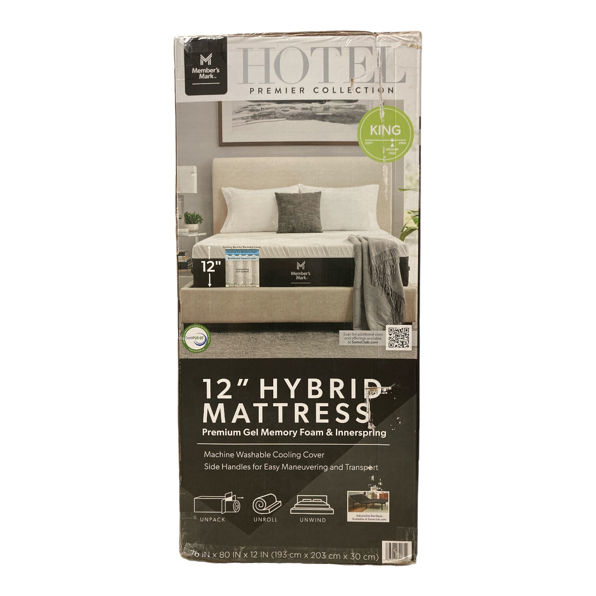 Members Mark Hotel Premier Collection 12in Hybrid Mattress (Queen ...