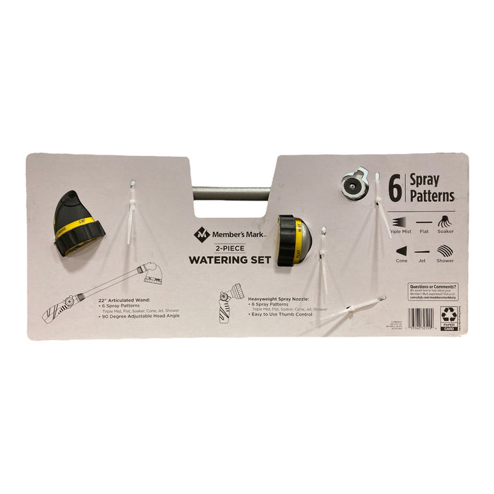 Member's Mark 2-Piece Watering Set, 22" Wand, Heavy Duty Spray Nozzle ...