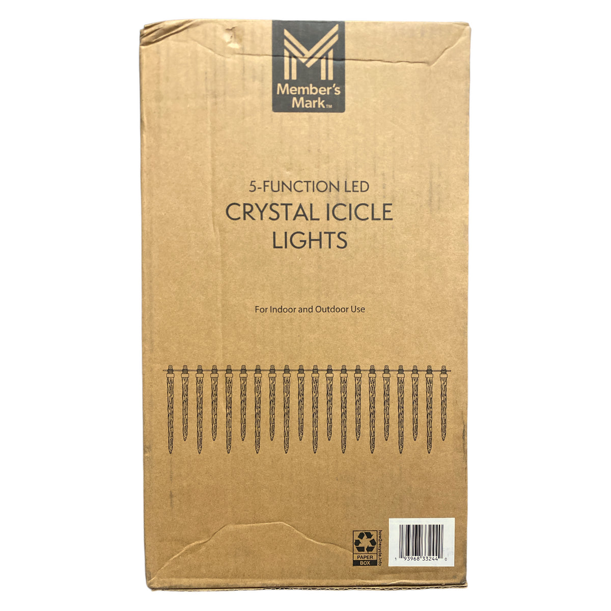 Member's Mark 20ct LED Crystal Icicle Lights, Cool White, 38 ...