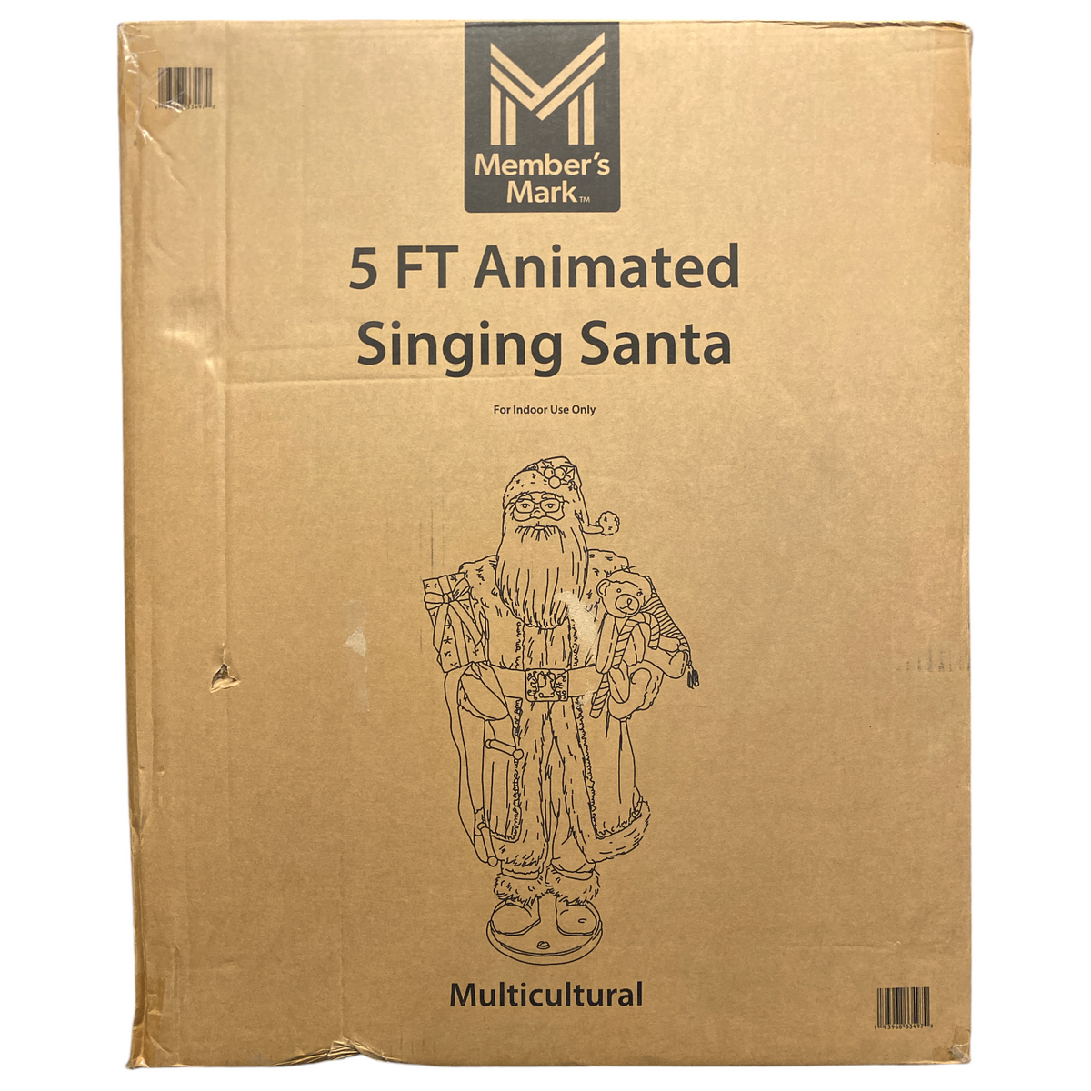 Members Mark Animated Singing Muliticultural Santa with Hand Painted F ...