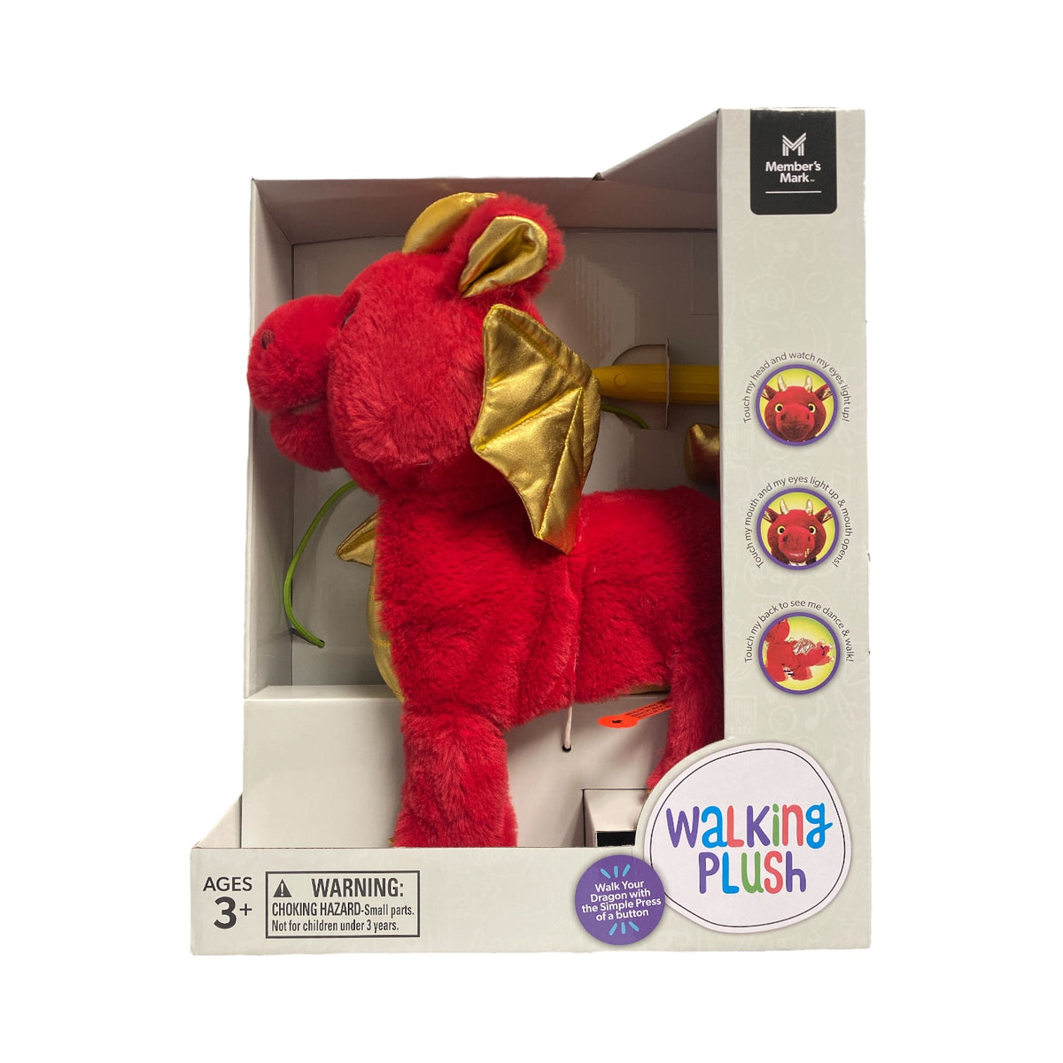 Member's Mark Remote Controlled Walking and Dancing Plush Dragon, Red ...