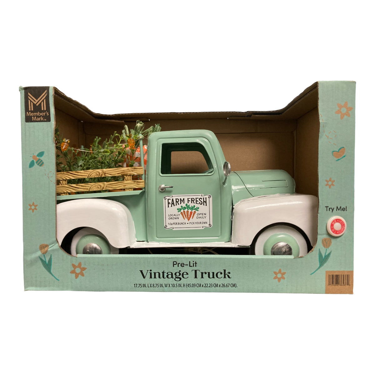 Member's Mark Pre-Lit Vintage Farm Fresh Spring Truck, Green, White ...