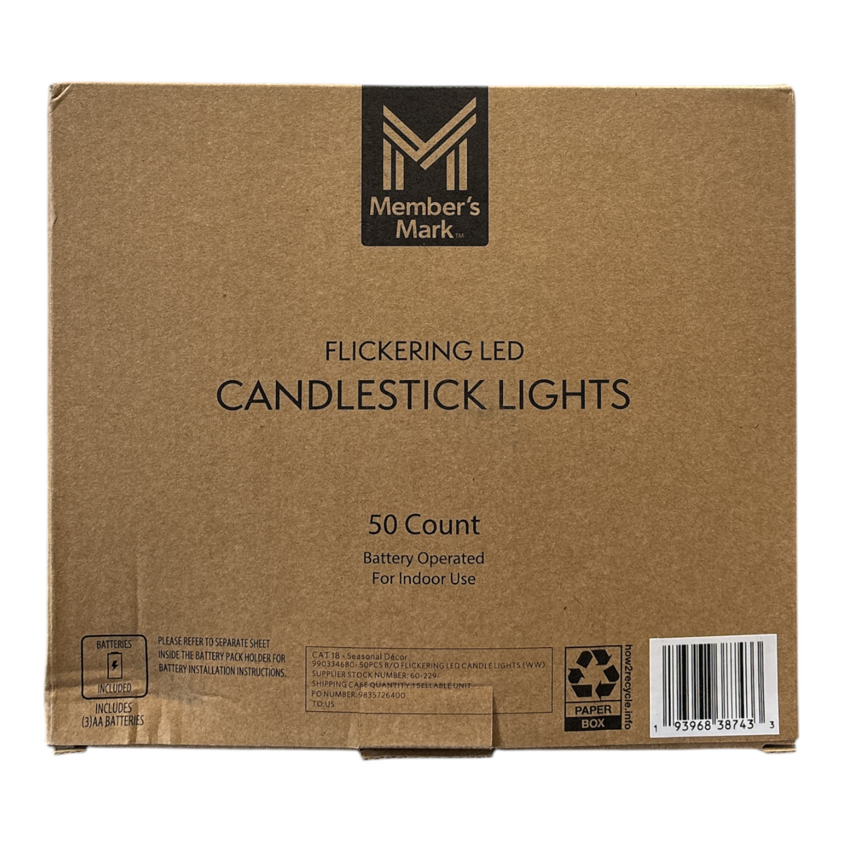 Member's Mark Flickering Battery Op Indoor LED Candlestick Lights, 50 ...
