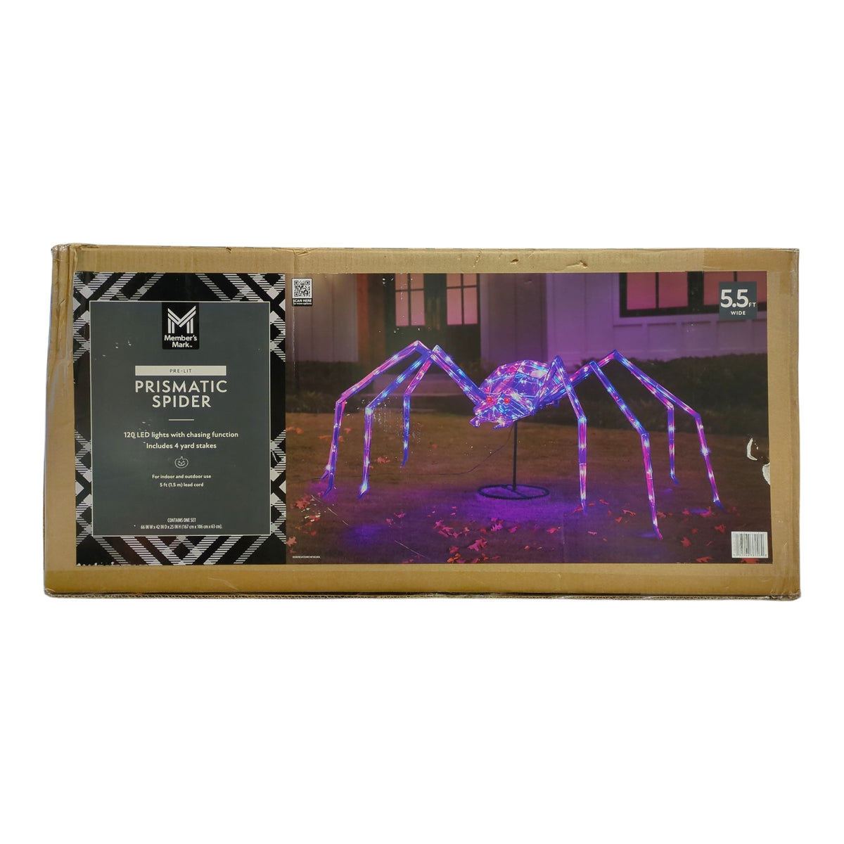 Member's Mark 120 LED Pre-Lit Prismatic Spider, 66in x 42in x 25in ...