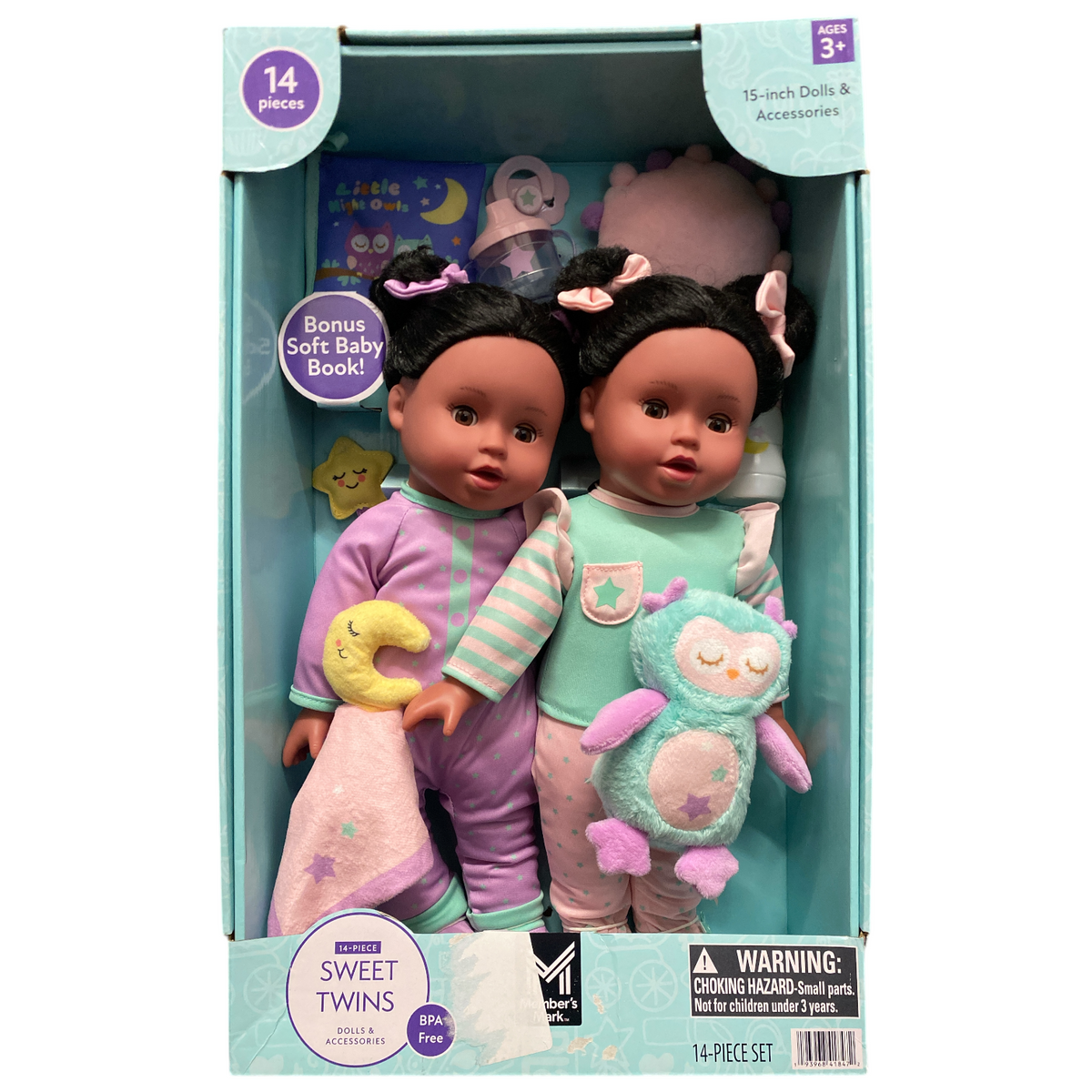 Member's Mark Sweet Twins Dolls & Accessories Playset, 14pc, Little Ni ...