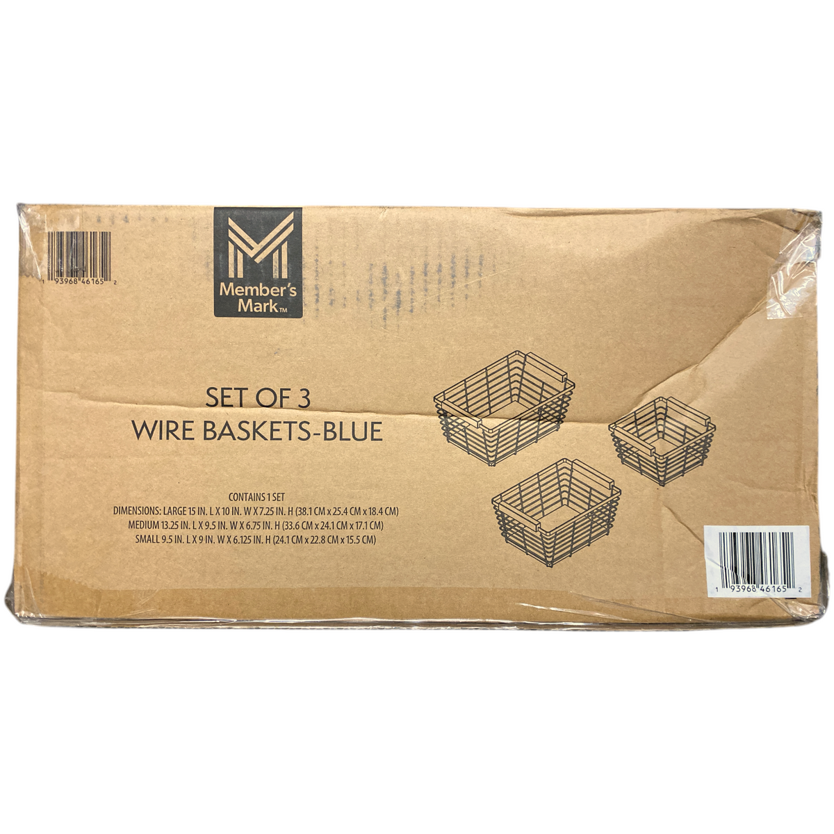 Member's Mark Wrought Iron Wire Baskets with Wooden Handles, 3pk, Ligh ...