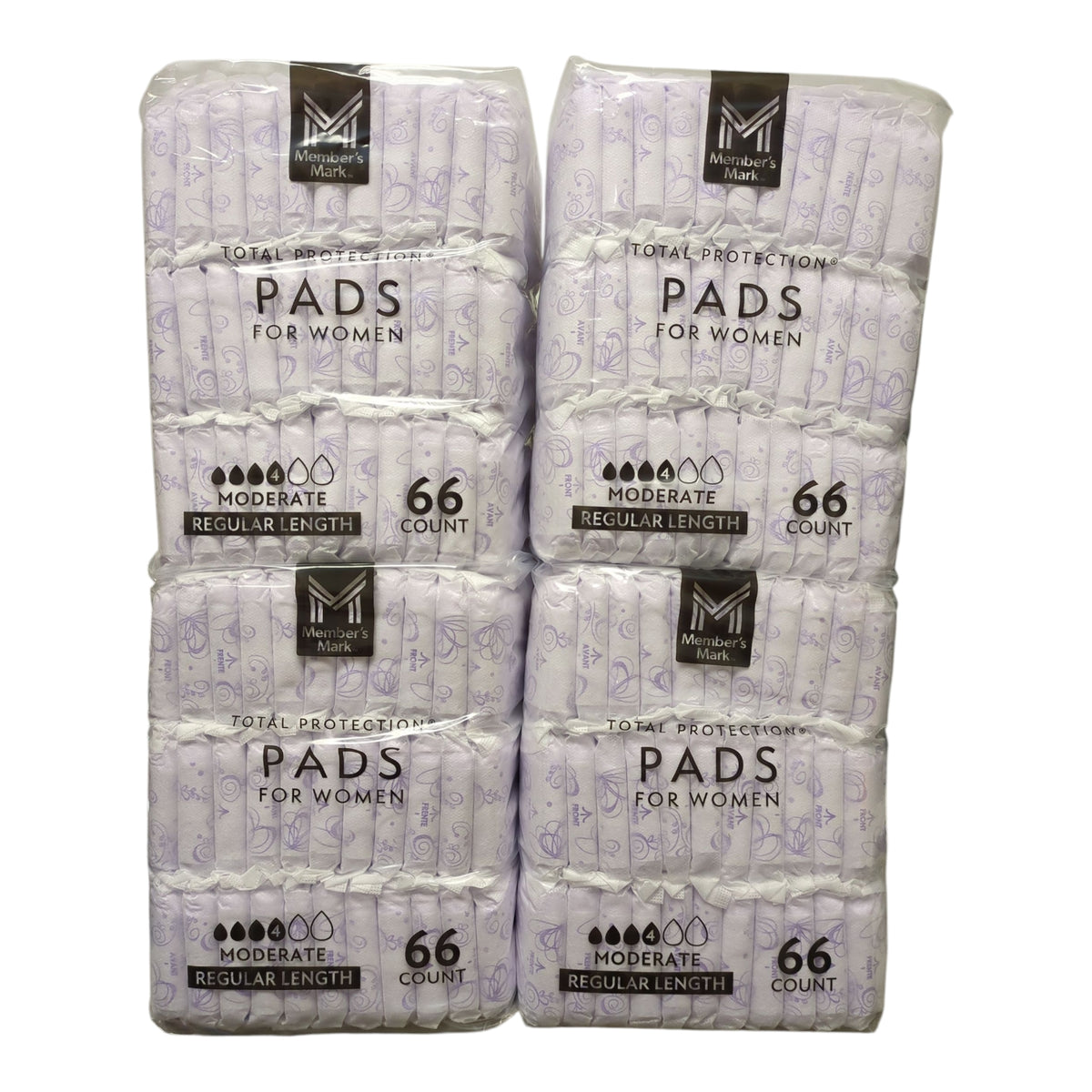 Member's Mark Total Protection Pads for Women, Moderate Regular, 264 c ...
