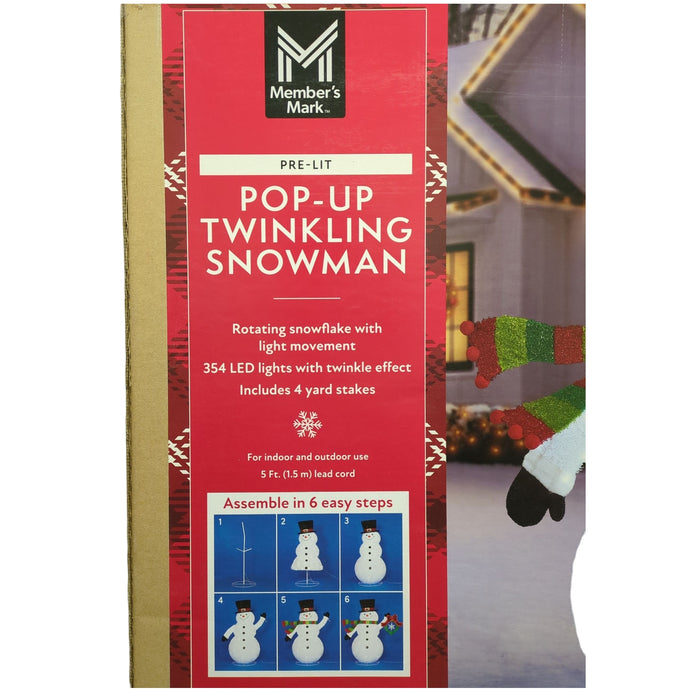 Member's Mark 6' LED Pre-Lit Pop-up Twinkling Snowman — Ewirelessgear
