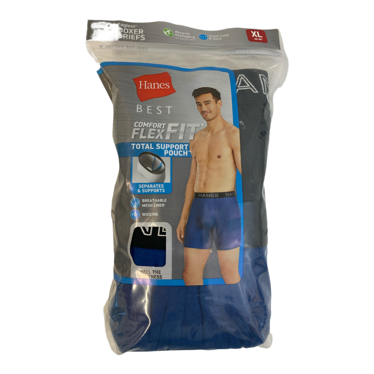 Hanes Best Men's Comfort Flex Fit Total Support Pouch Boxer Briefs, 4 ...