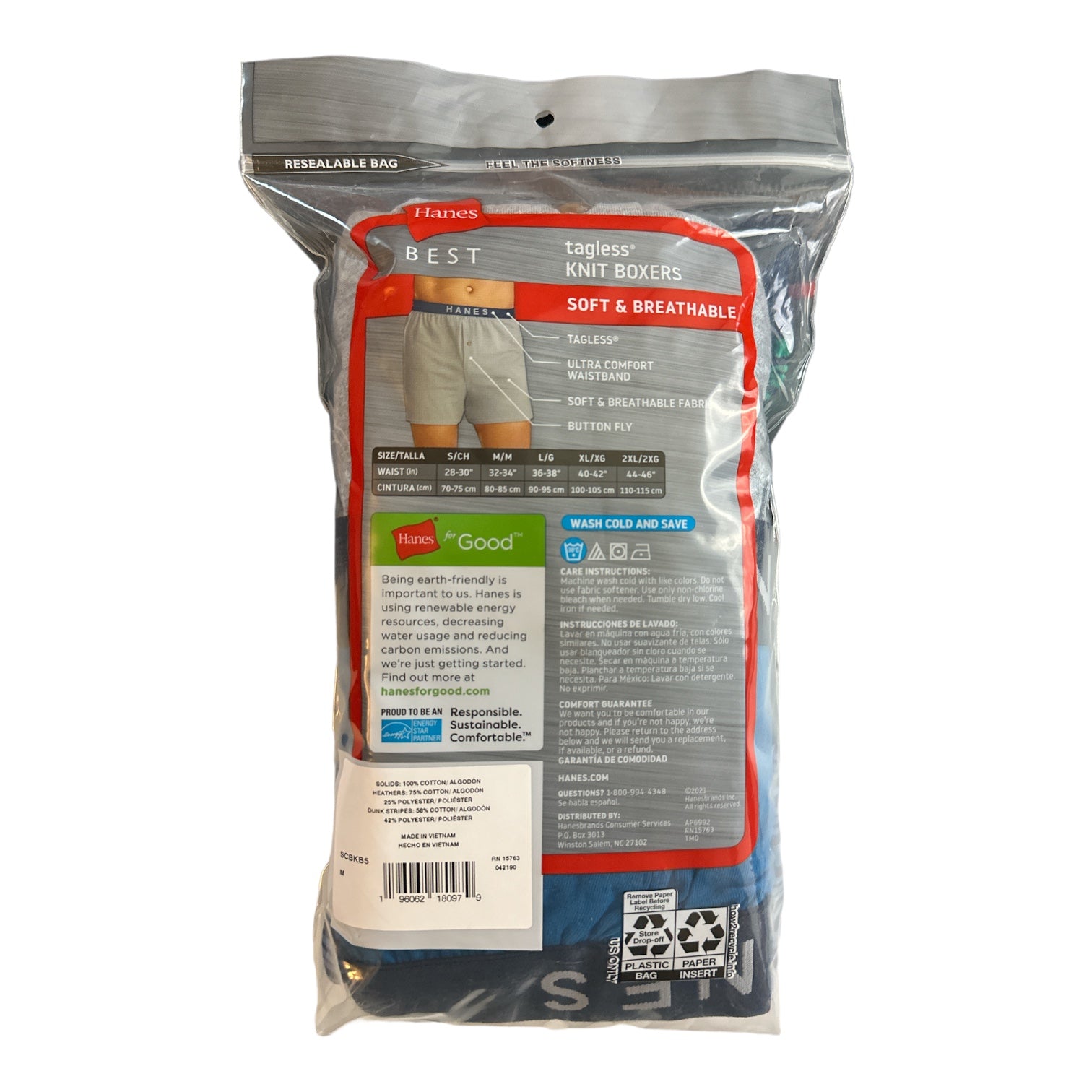 Hanes Men's 5-Pack Best Knit Button Fly Comfort Waistband Boxers ...