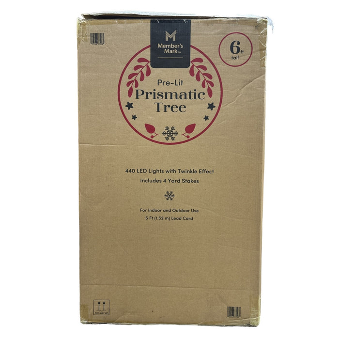 Member's Mark 6 Ft Tall Pre-Lit Prismatic Tree, Iridescent Finish ...