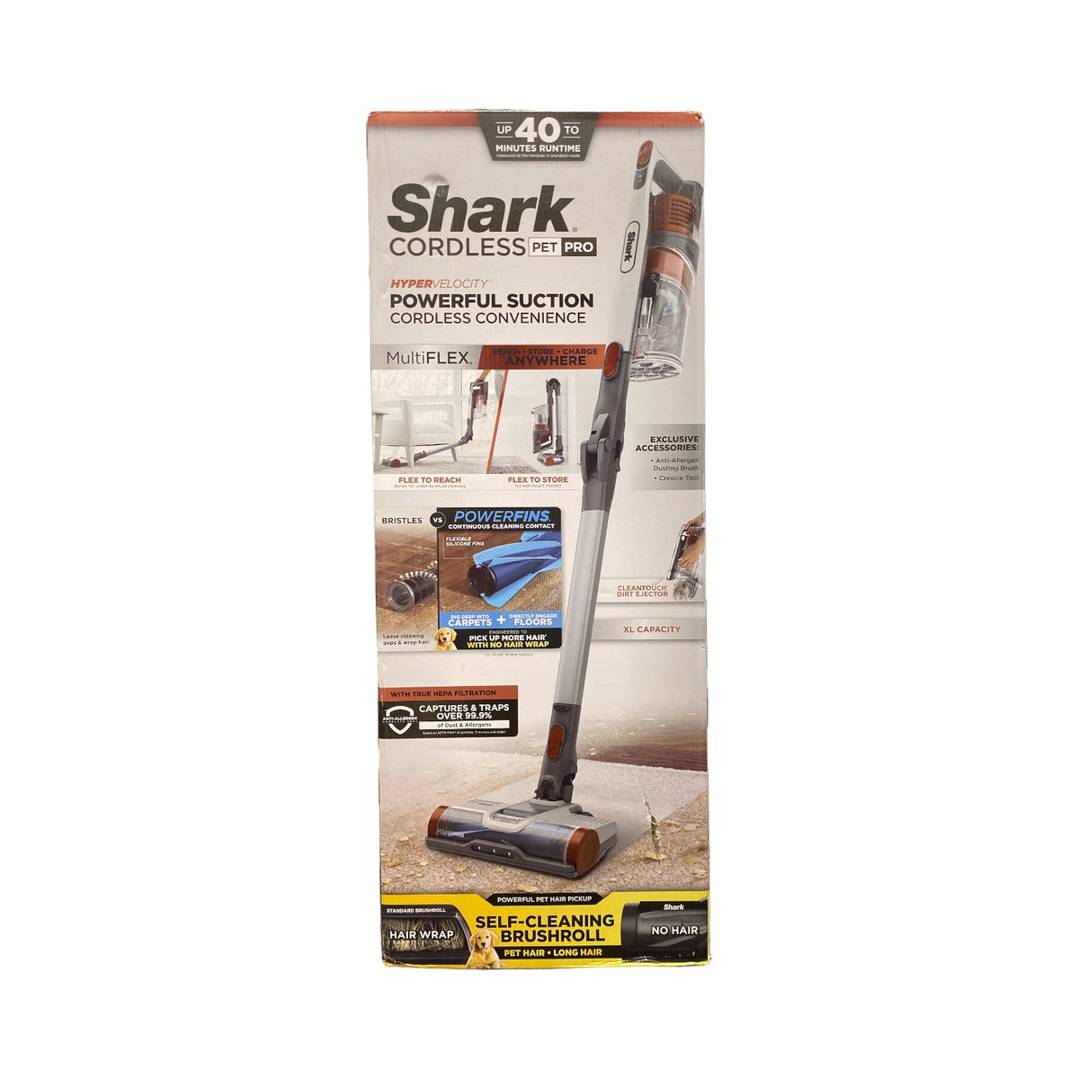 Shark Pet Pro Cordless Stick Vacuum, Powerfins Brushroll and MultiFLEX ...