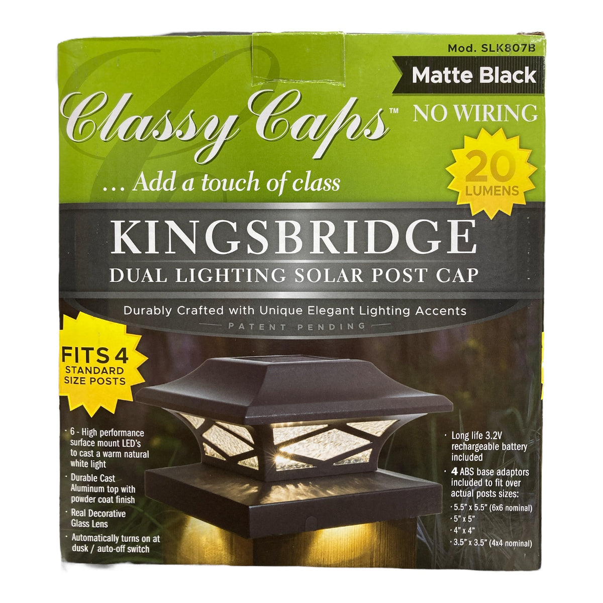 Classy Caps No Wiring Dual Lighting Dusk to Dawn Solar Post Cap , Blac ...