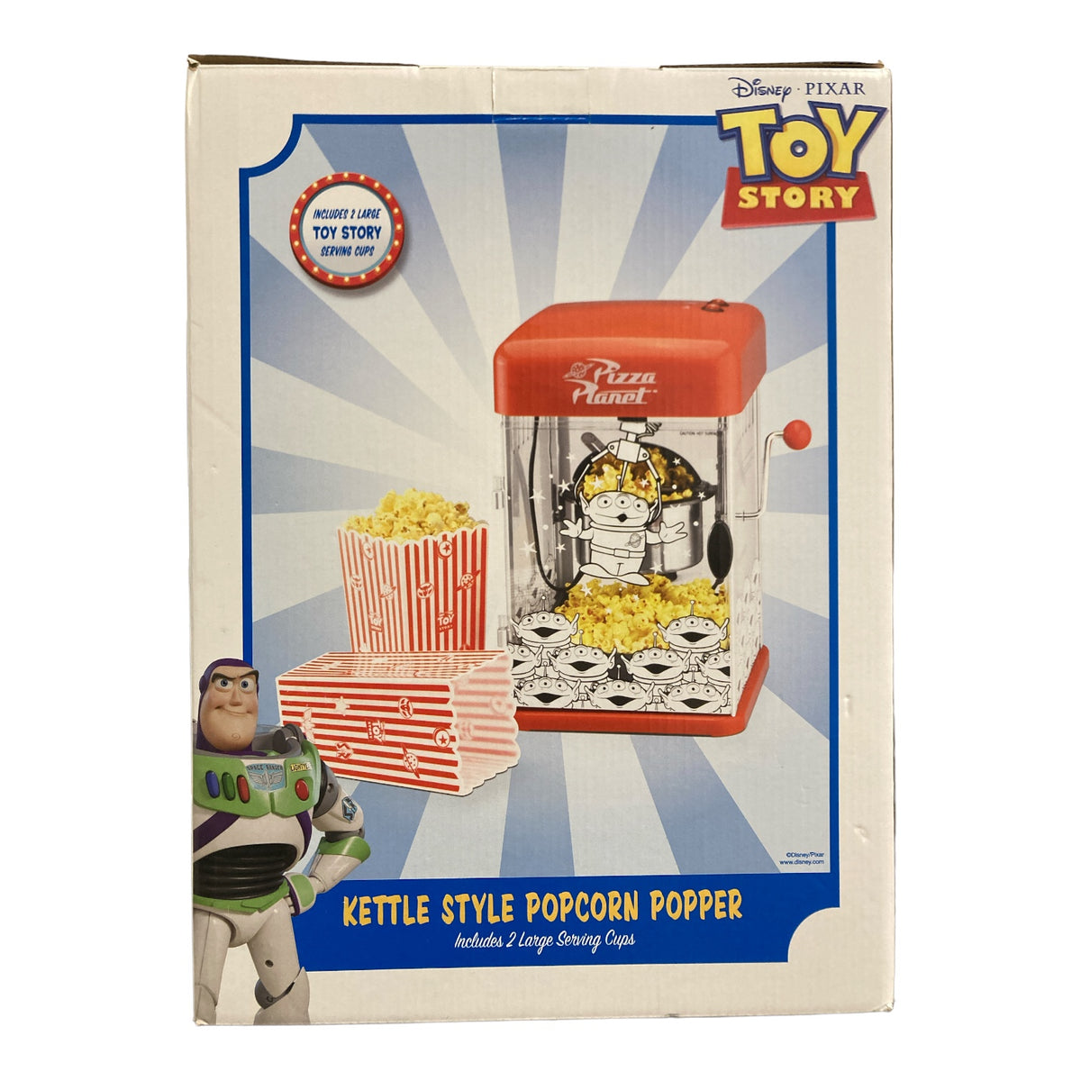 Disney Toy Story Kettle Style Popcorn Maker, Oil Spoon & Kernel Scoop ...