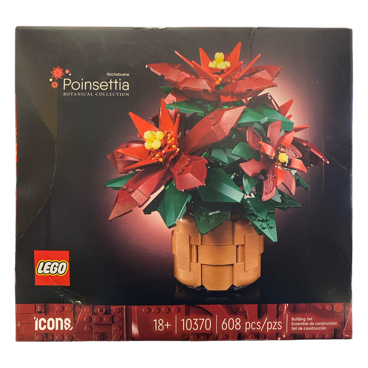LEGO Icons Poinsettia Plant Building Set and Centerpiece, 10370, 608pc ...