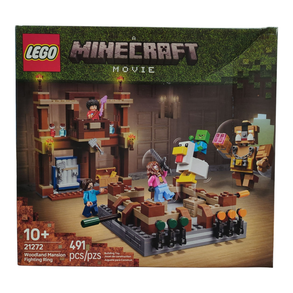 LEGO Minecraft Woodland Mansion Fighting Ring Building Set, 491pcs, 21 ...