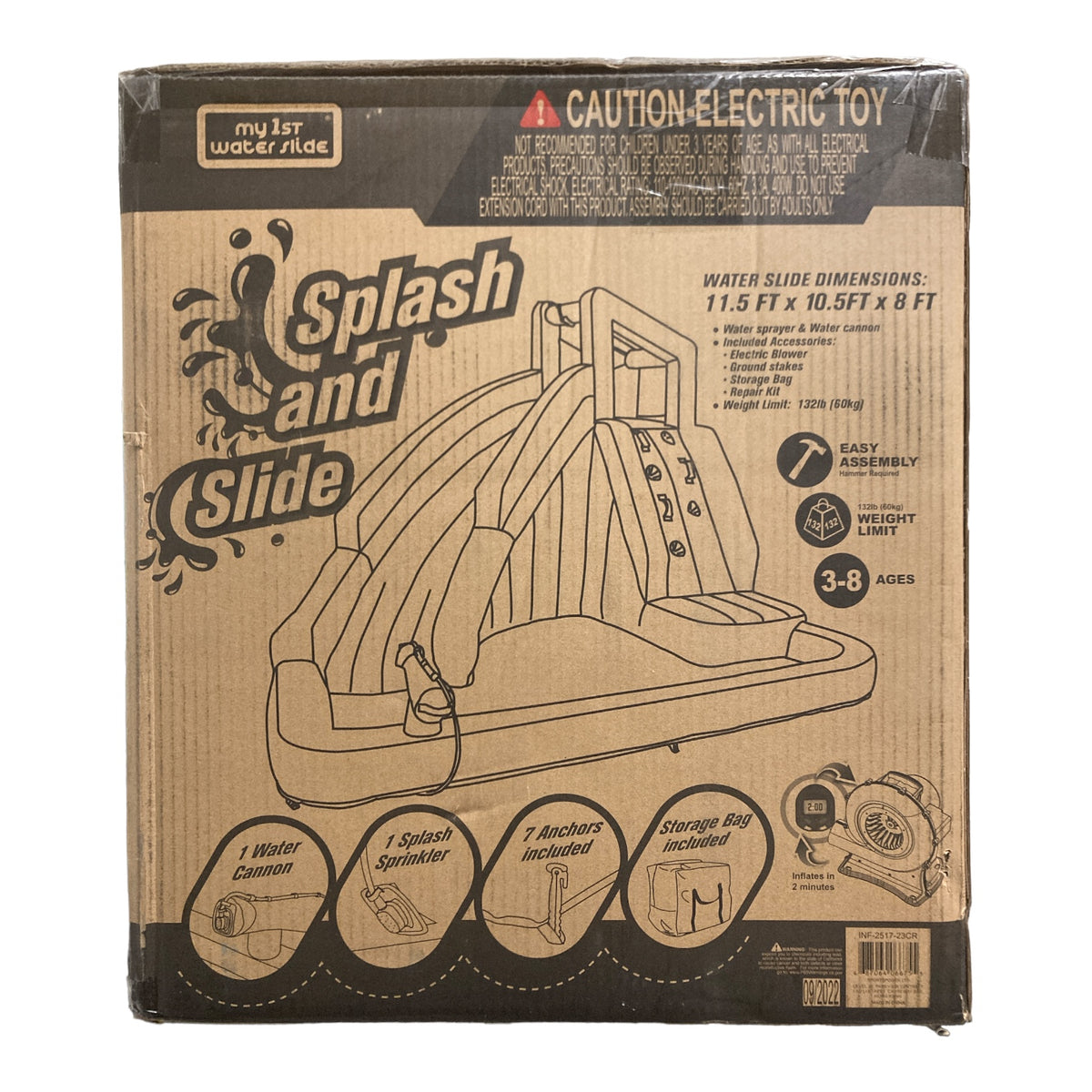 My First Waterslide Inflatable Splash and Slide, 11.5' x 10.5' x 8 ...