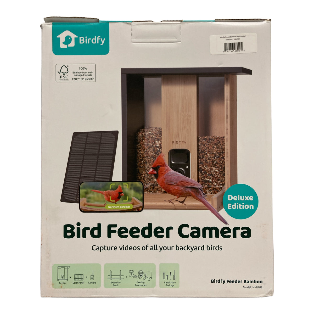 Birdfy Eco-Friendly Bird Feeder with Camera & Solar Power Panel ...