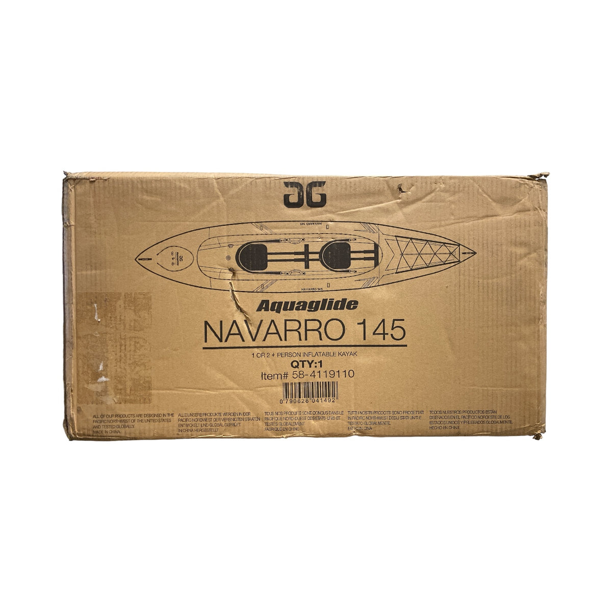 Aquaglide Navarro 145 Tandem Inflatable Kayak, Green, 58-4119110 ...