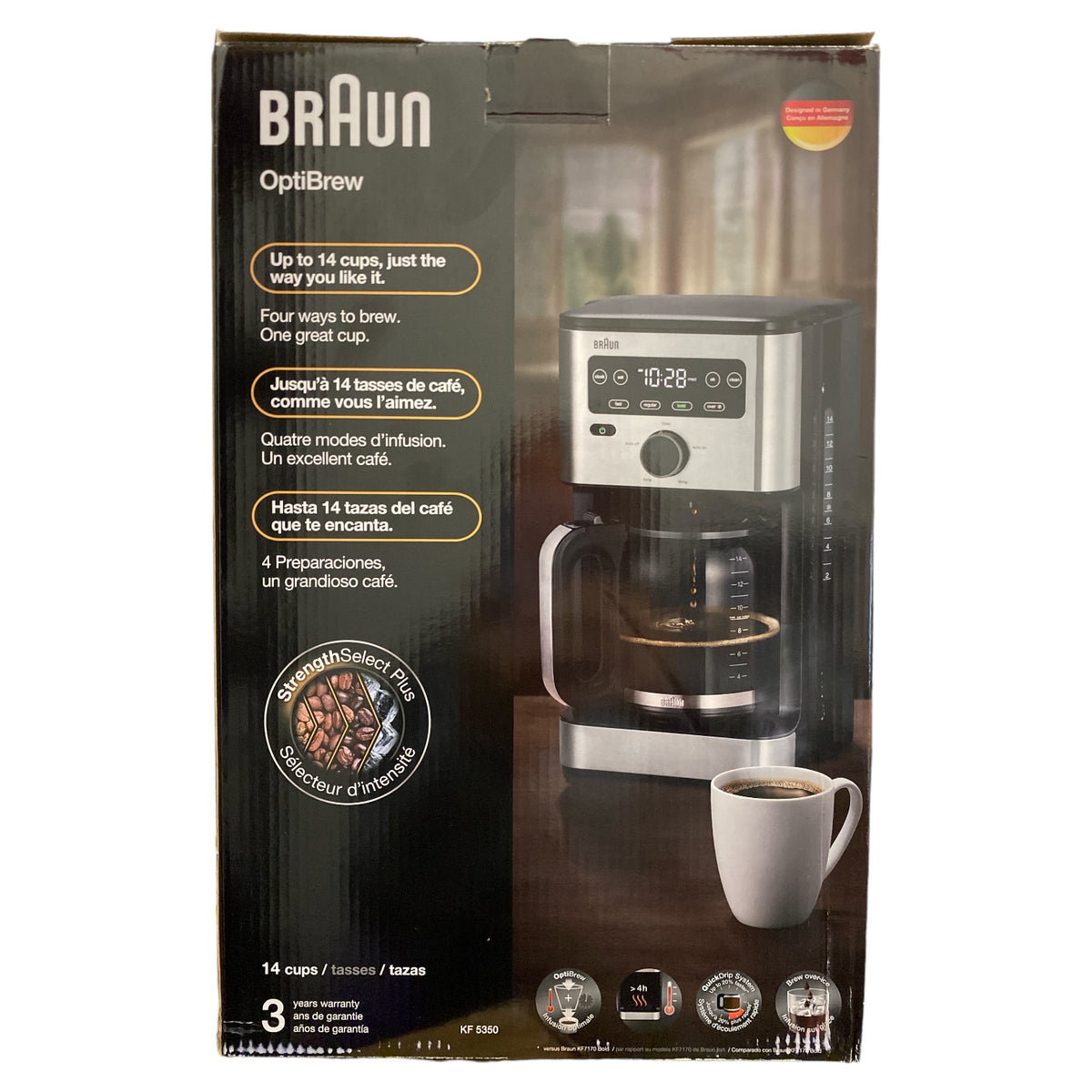 Braun OptiBrew 14 Cup Quick Drip Coffee Maker, KF5350BK, Black ...